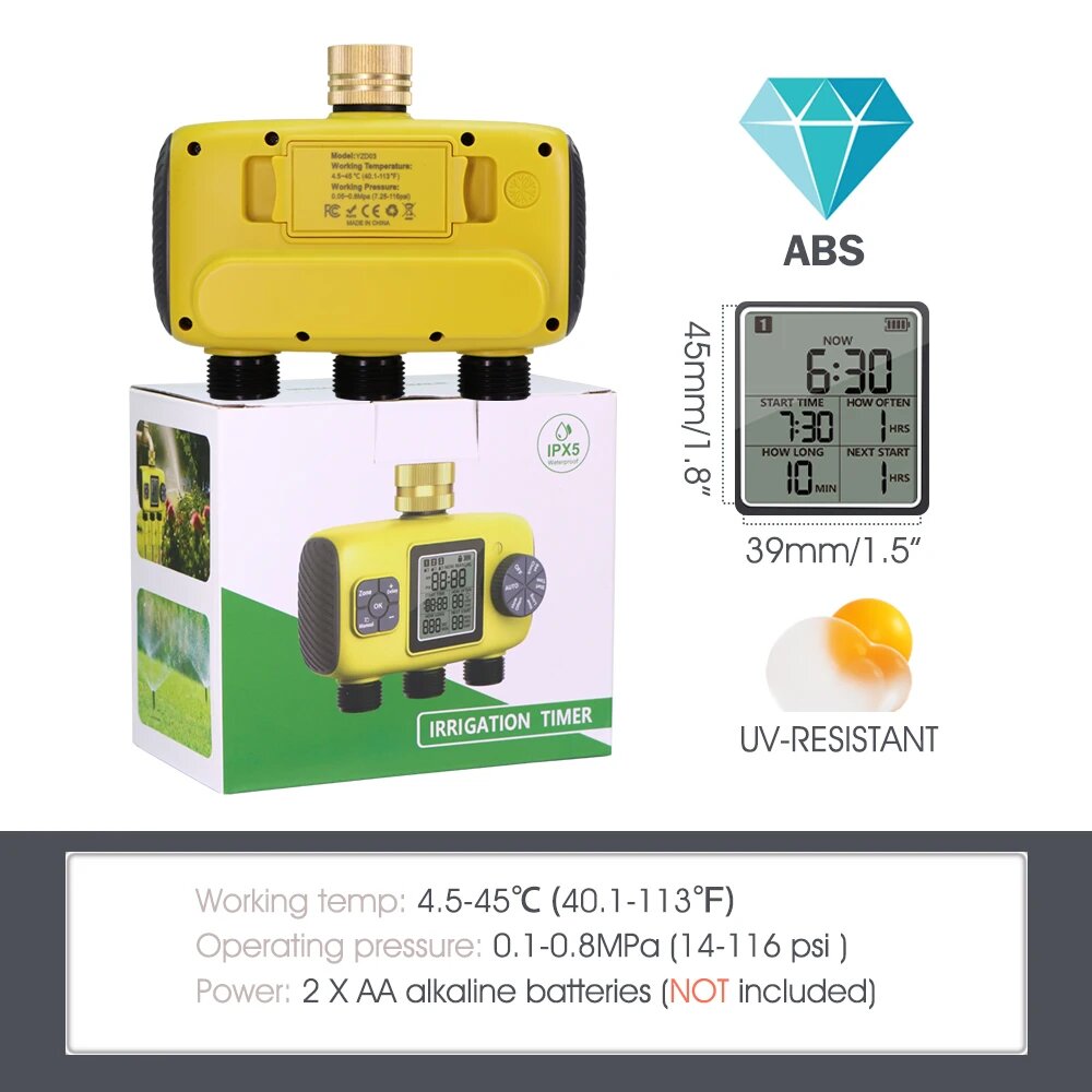 Таймер полива Gareden N365 Triple-Zone Pro, Цвет: BSP (EU UK AU Asia)