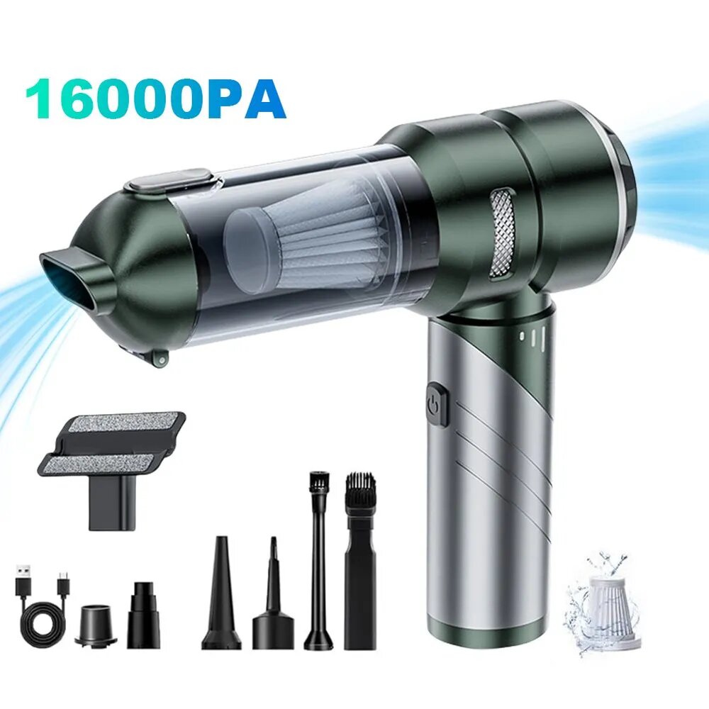 Беспроводной Автомобильный Пылесос 4-в-1: Мощный Ручной Пылесос для Чистки Автомобиля и Дома, с Функцией Поддува и Надувания