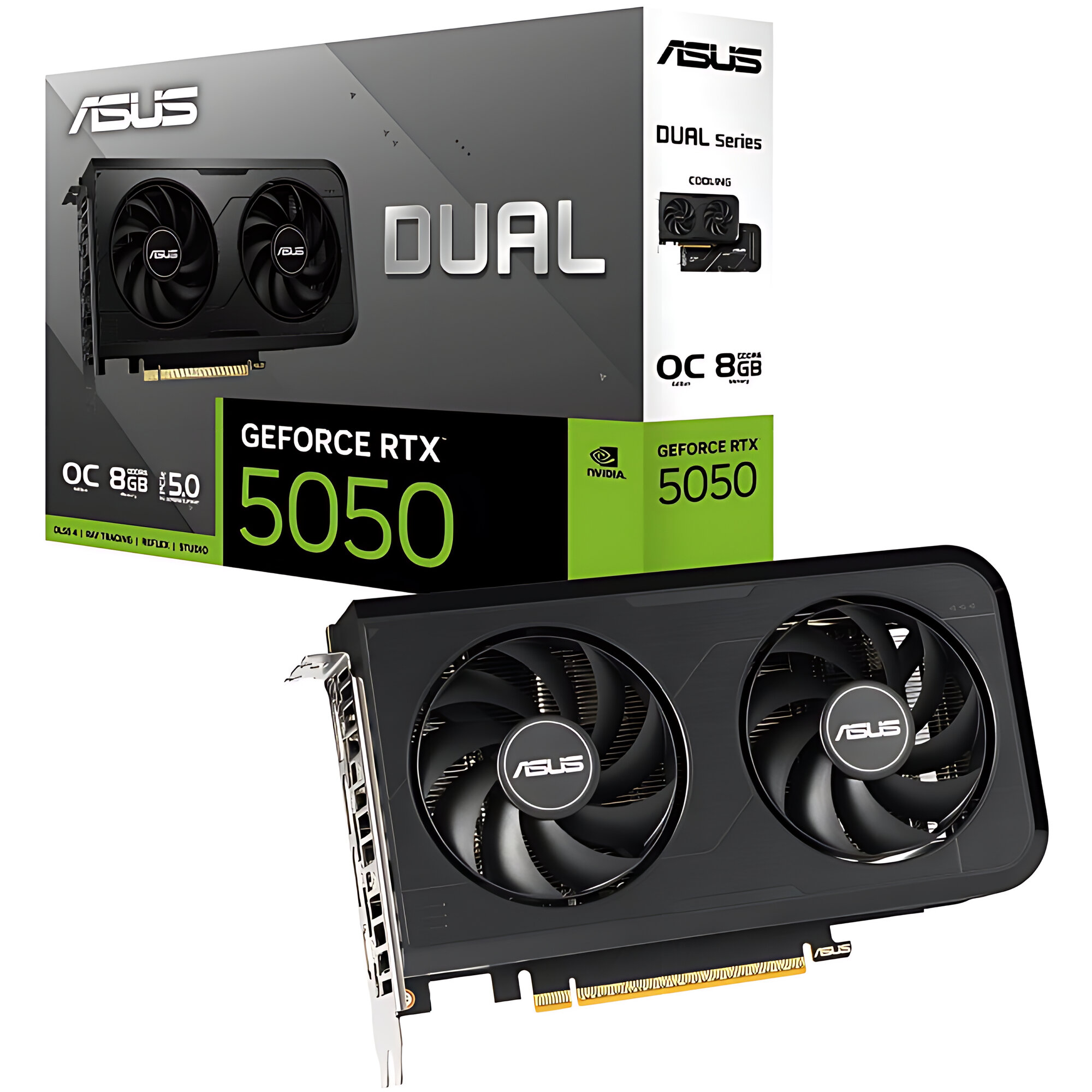 Видеокарта ASUS GeForce RTX 5050 DUAL OC 8GB (DUAL-RTX5050-O8G), (90YV0N72-M0NA00)