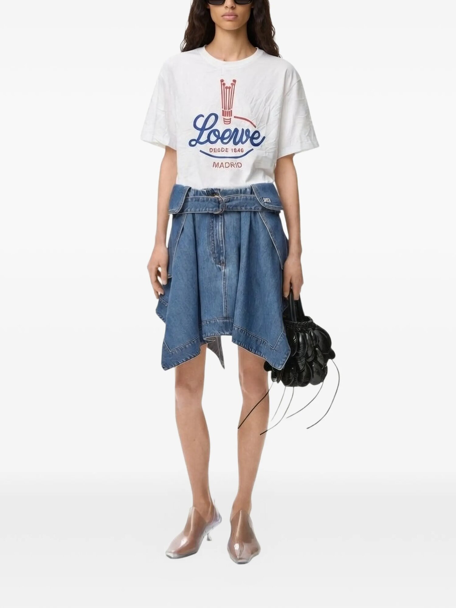 Юбка Loewe Belted cargo mini skirt, размер 34, blue — фото 1