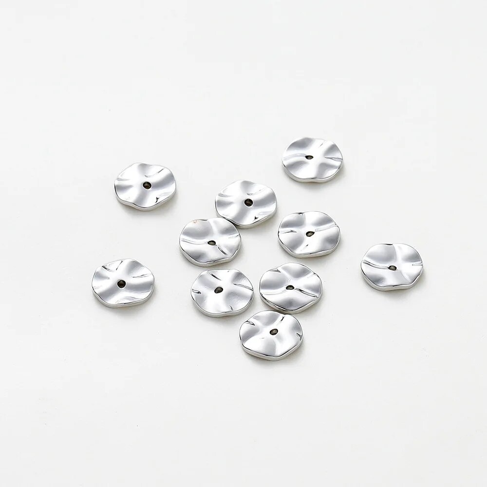 Металлические волнистые бусины-разделители 4/5/6/8 мм 18-каратное золото 8mm, Steel