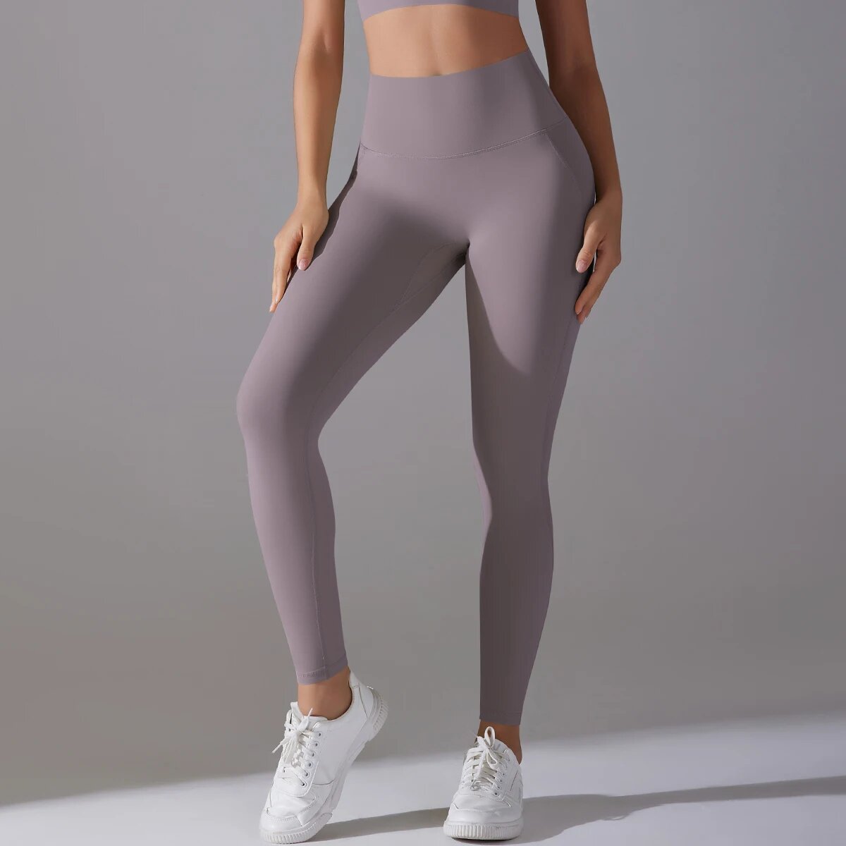 Леггинсы Hamidou для йоги телесного цвета M, Фиолетовый, Grayish Purple