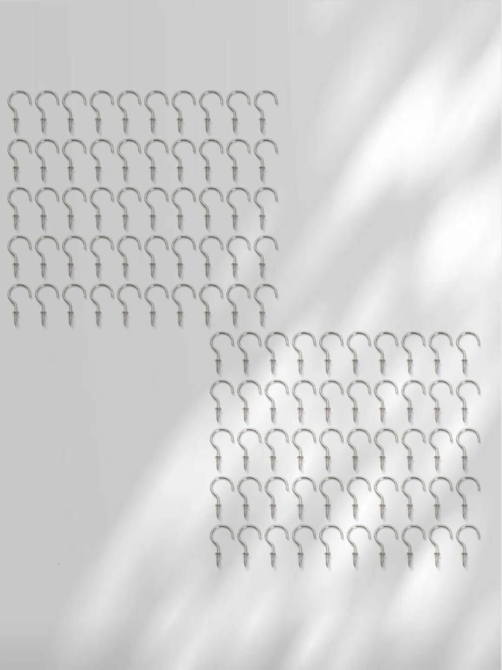 Пакет из 100 потолочных крючков с кольцом