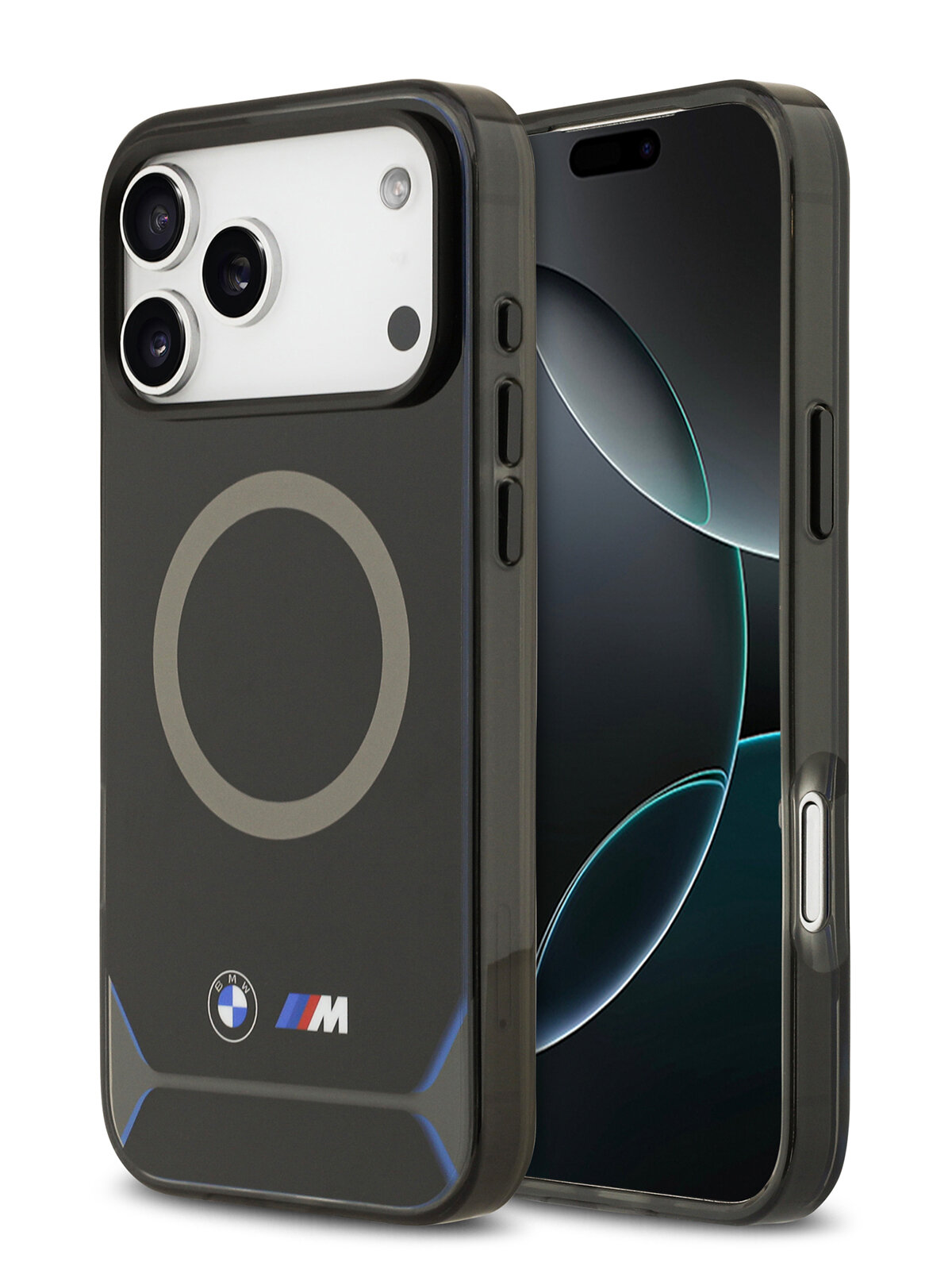 Чехол BMW на iPhone 17 Pro Max, с магнитами MagSafe, с принтом IML Design, синий