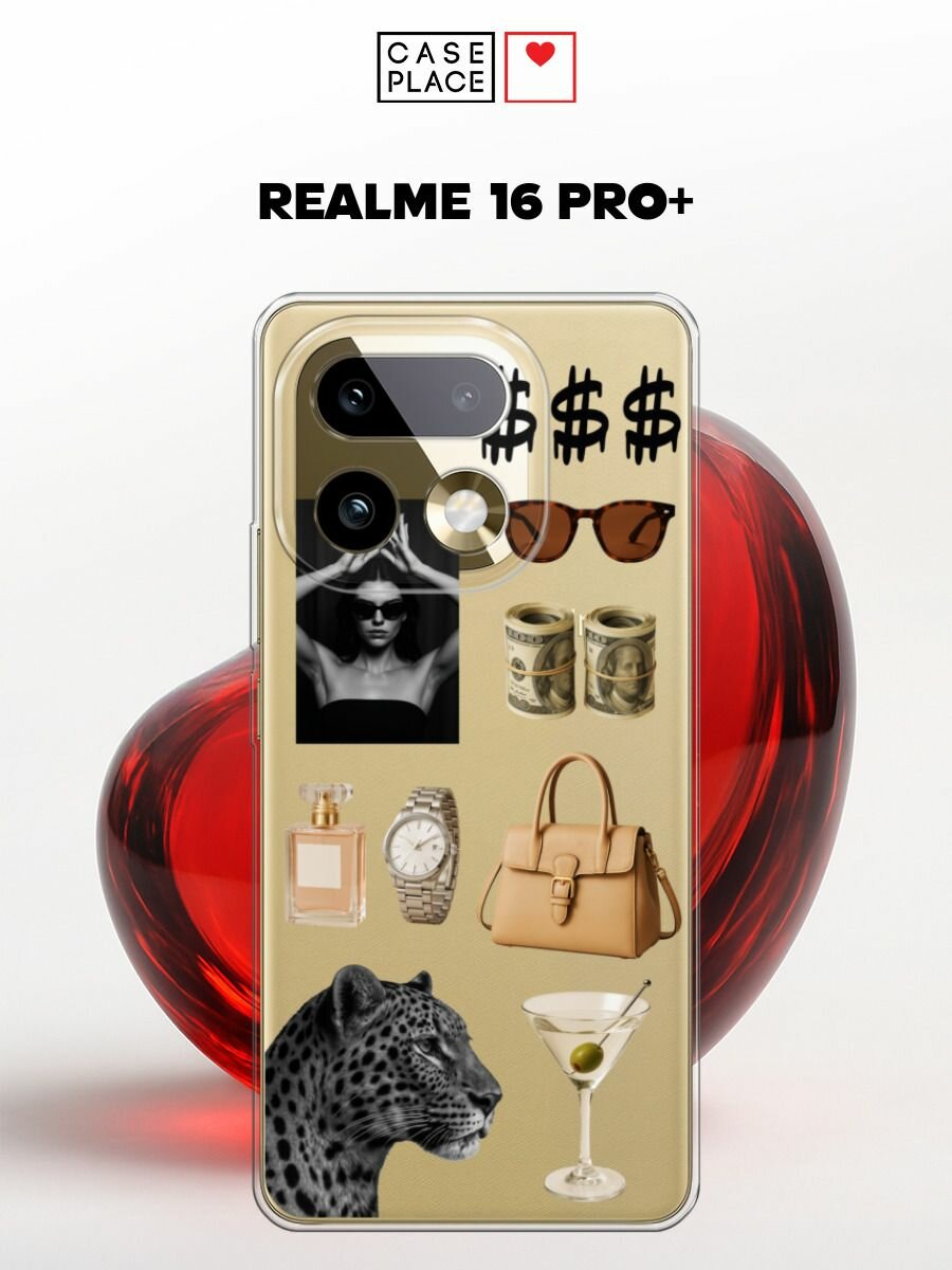 Чехол на Realme 16 Pro+ / Реалми 16 Про+ с принтом Женский коллаж