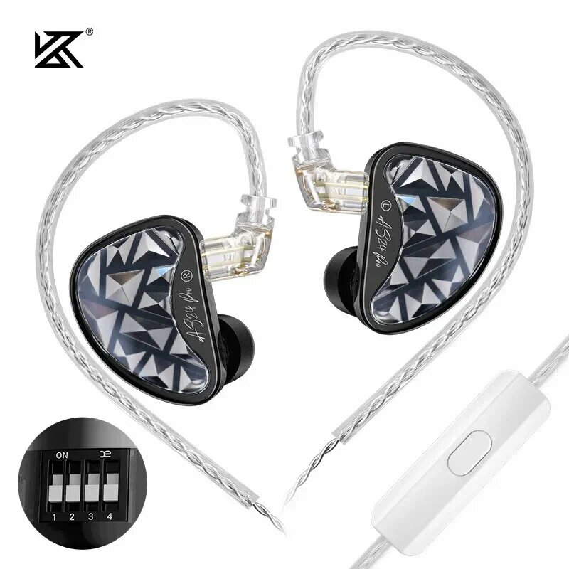 KZ AS24 PRO 24 проводные наушники Tuning Version micРегулируемая проводная игровая гарнитура hifi-вкладыши