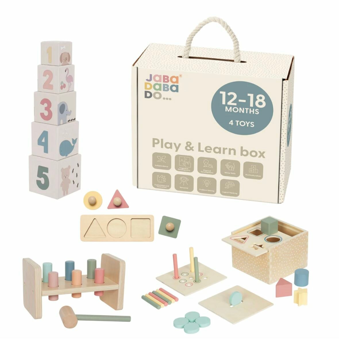 Jabadabado Набор обучающих игрушек Play And Learn Box - 12-18 Months