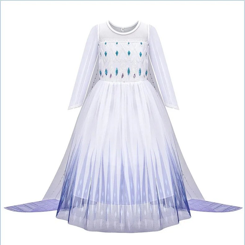 Платья Снежной Королевы Эльзы ТONGTONGMI из хлопка для девочек 2-10 лет 150(9-10T), C