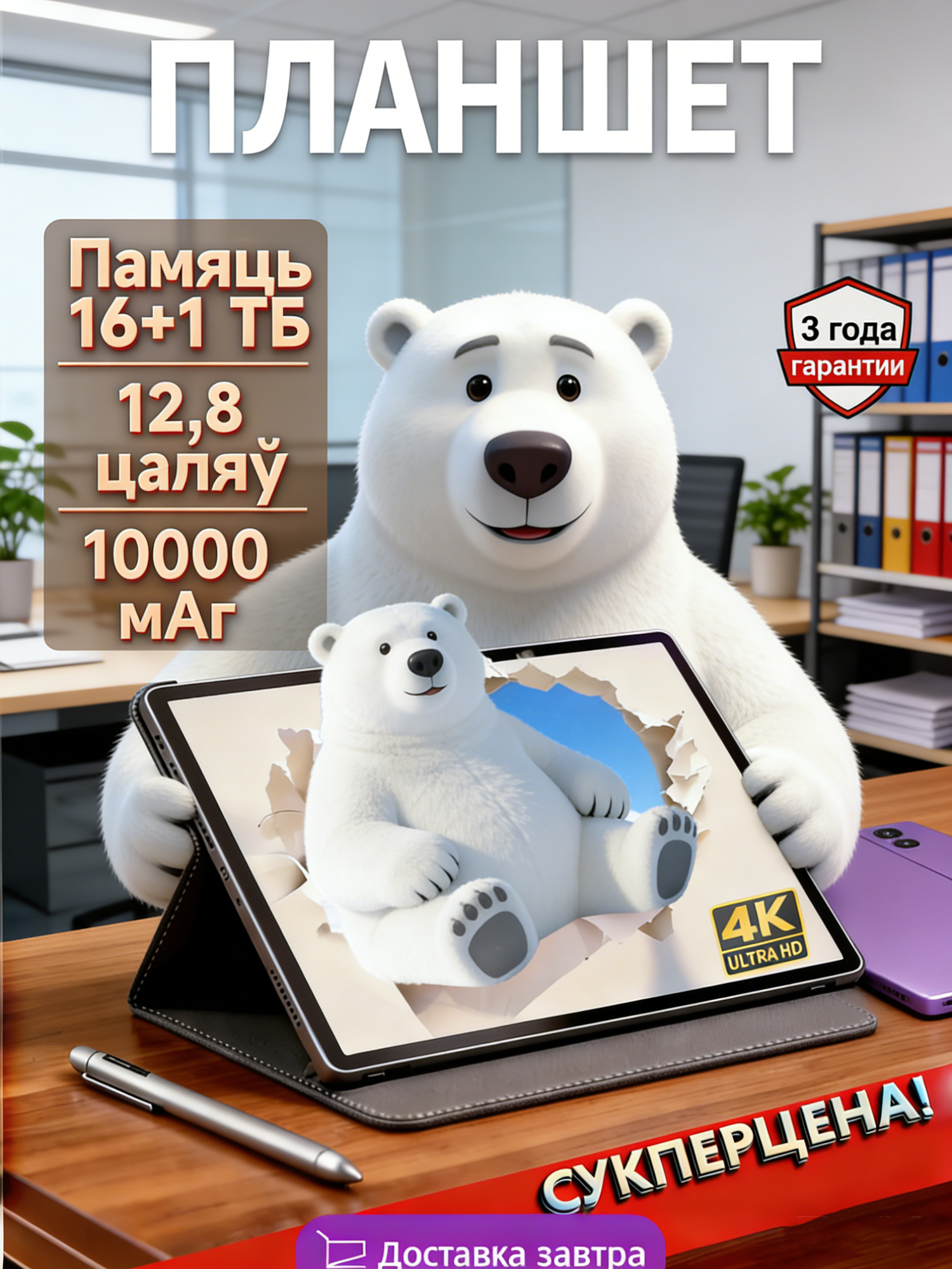 Планшет андроид игровой S13, с клавиатурой и стилусом и чехлом и мышкой, андроид15, с симкой,1 ТБ,12.8" 5G/wifi