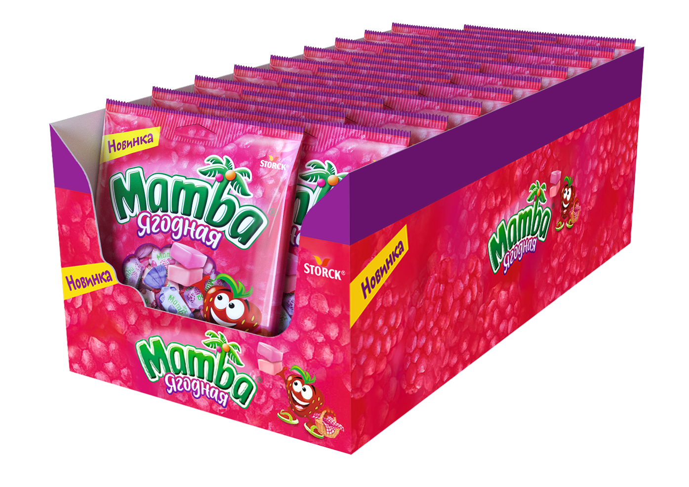 Жевательные конфеты Mamba Ягодная 70 г, (24 штуки в блоке)