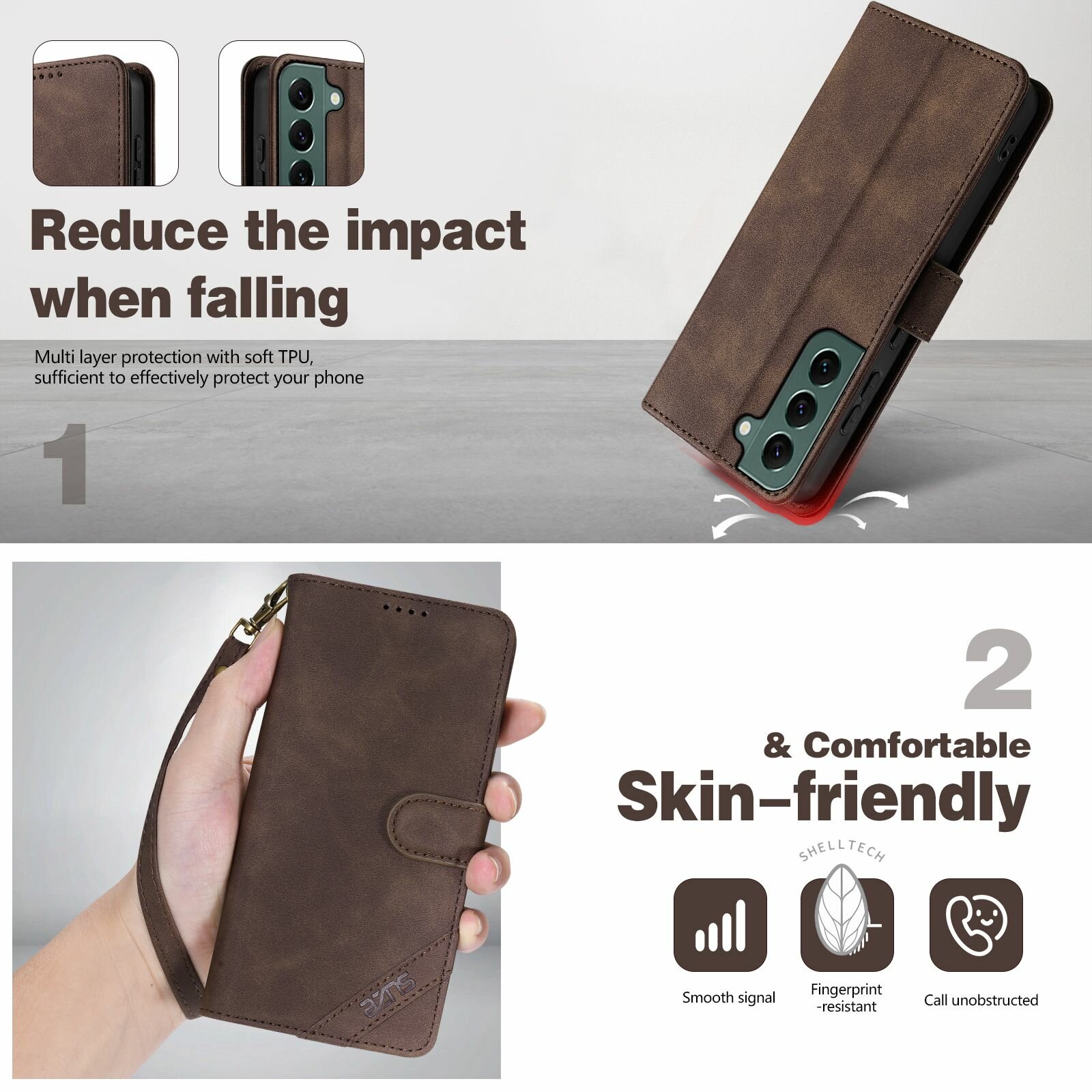 Роскошный кожаный чехол для мобильного телефона Samsung Galaxy S22 uxury Leather Case