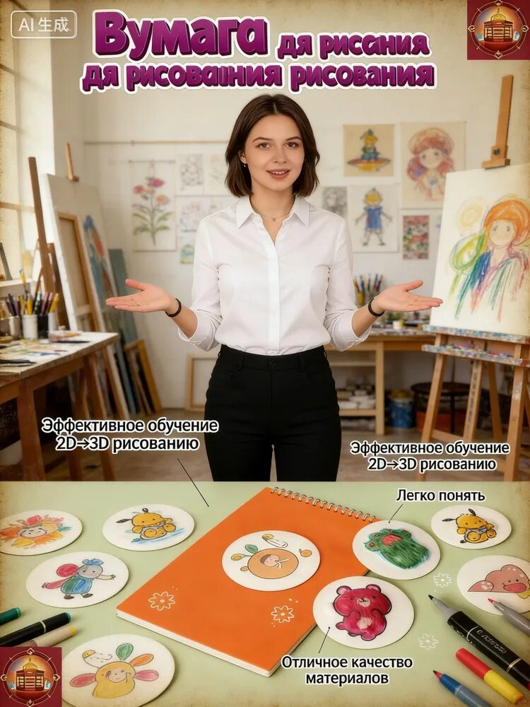 Бумага для 3D-рисунков Легко превратите 2D в объемные изображения