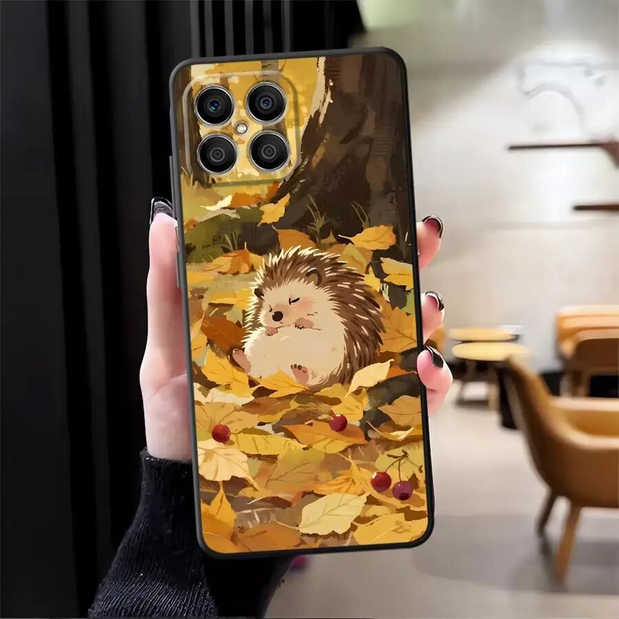 Чехол на Honor X8 4G с ежиком, Mix02