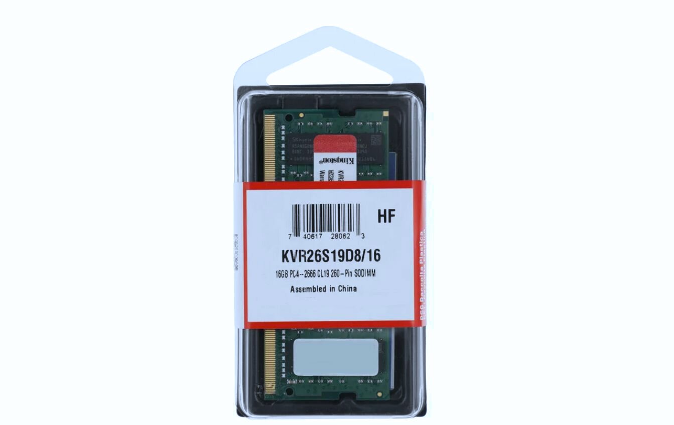 Оперативная память SODIMM 16GB DDR4-2666 Kingston KVR26S19D8/16 ValueRAM