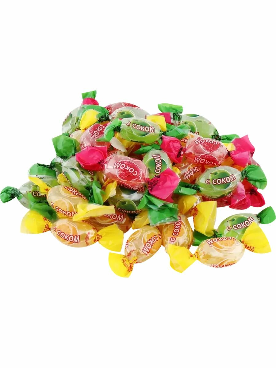 Карамель леденцовая с соком малины, яблока и лимона 1 кг КДВ