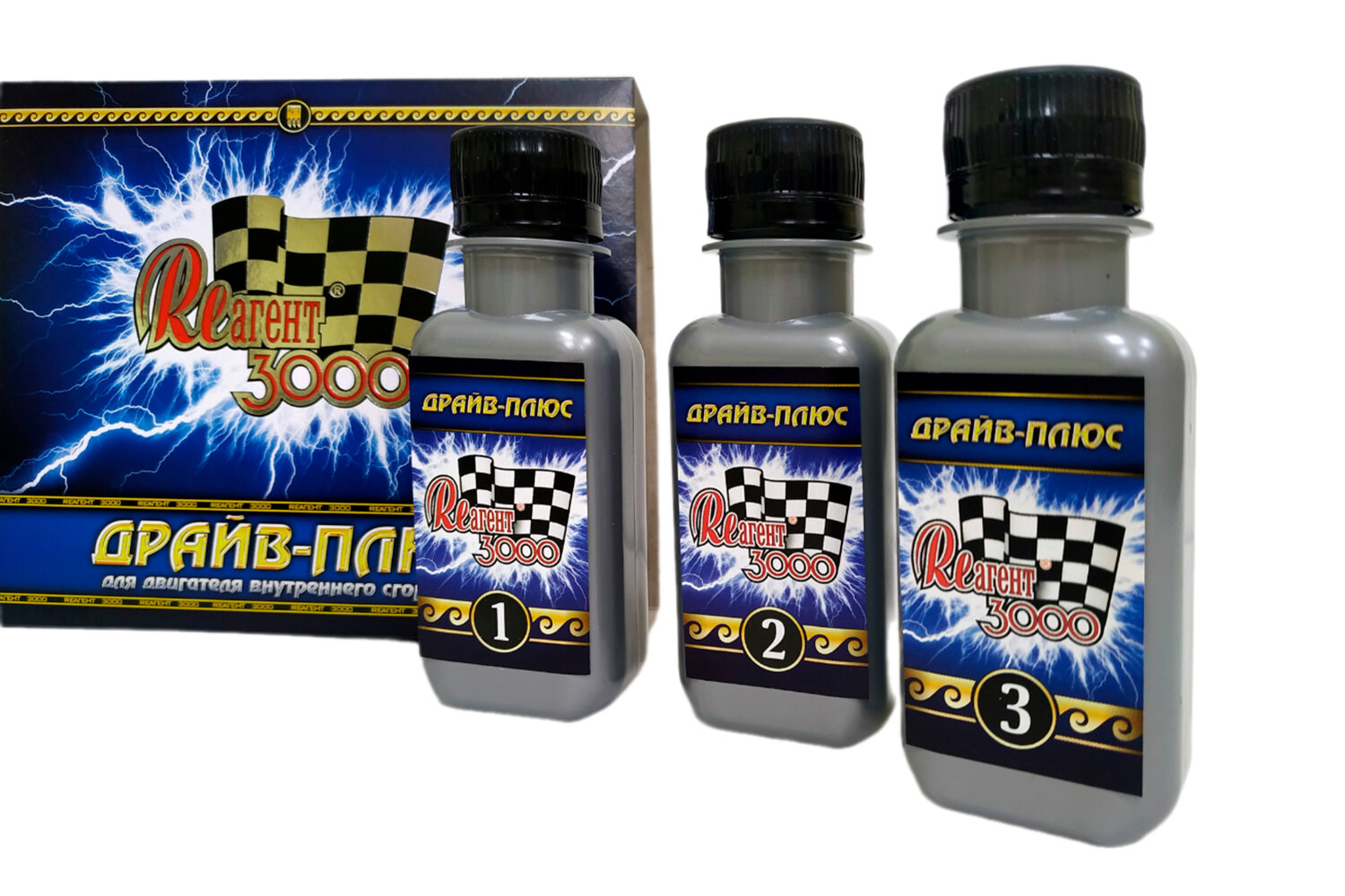 Присадка в масло для двигателя до 2,5 литров драйв-плюс Реагент 3000, 3 бутылки х 50 мл /30