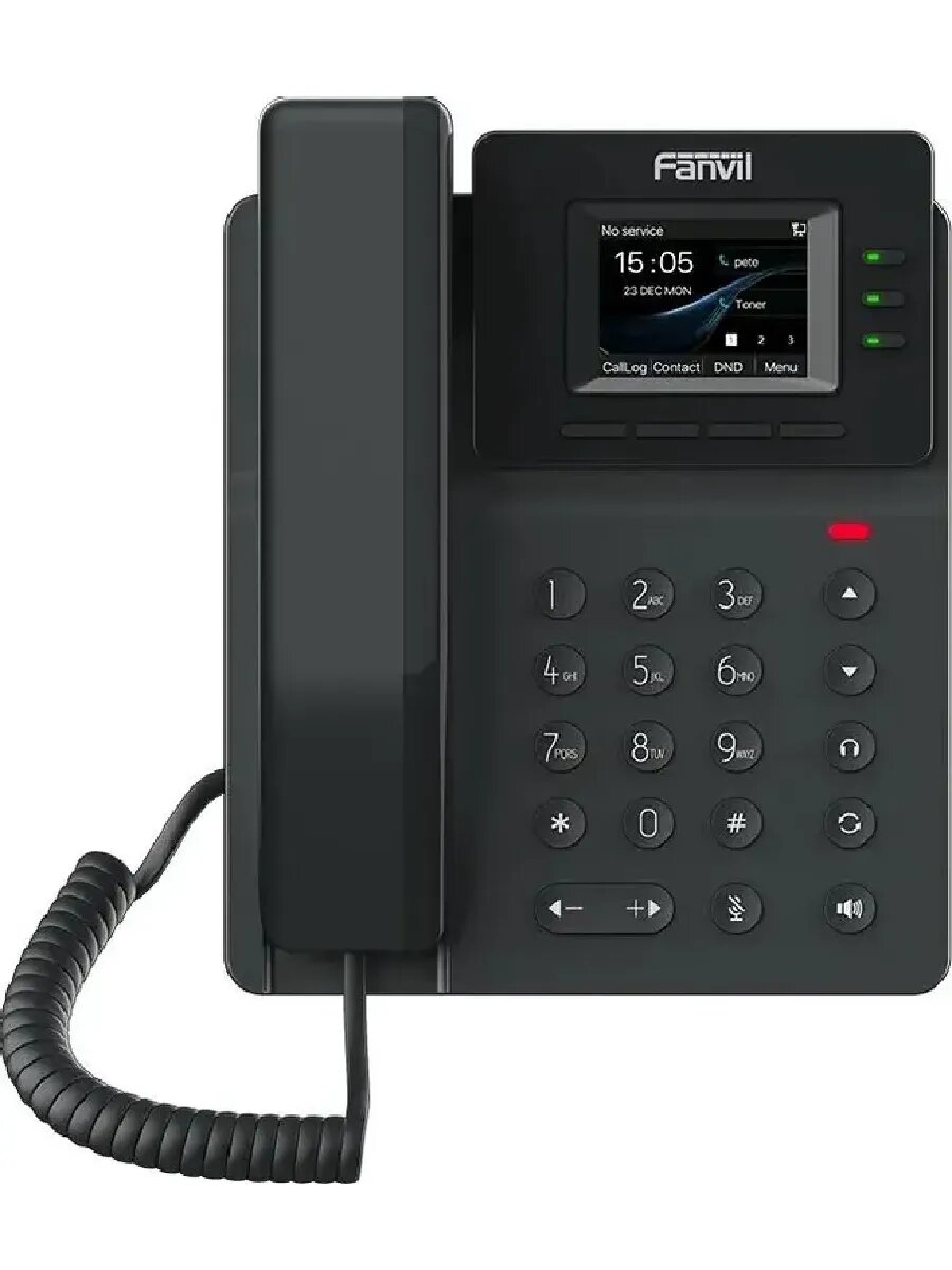 Телефон VoiceIP Fanvil V60P протоколы связи: SIP, цветной экран диагональю 2,4 дюйма, Wi-Fi, Bluetooth, цвет черный,