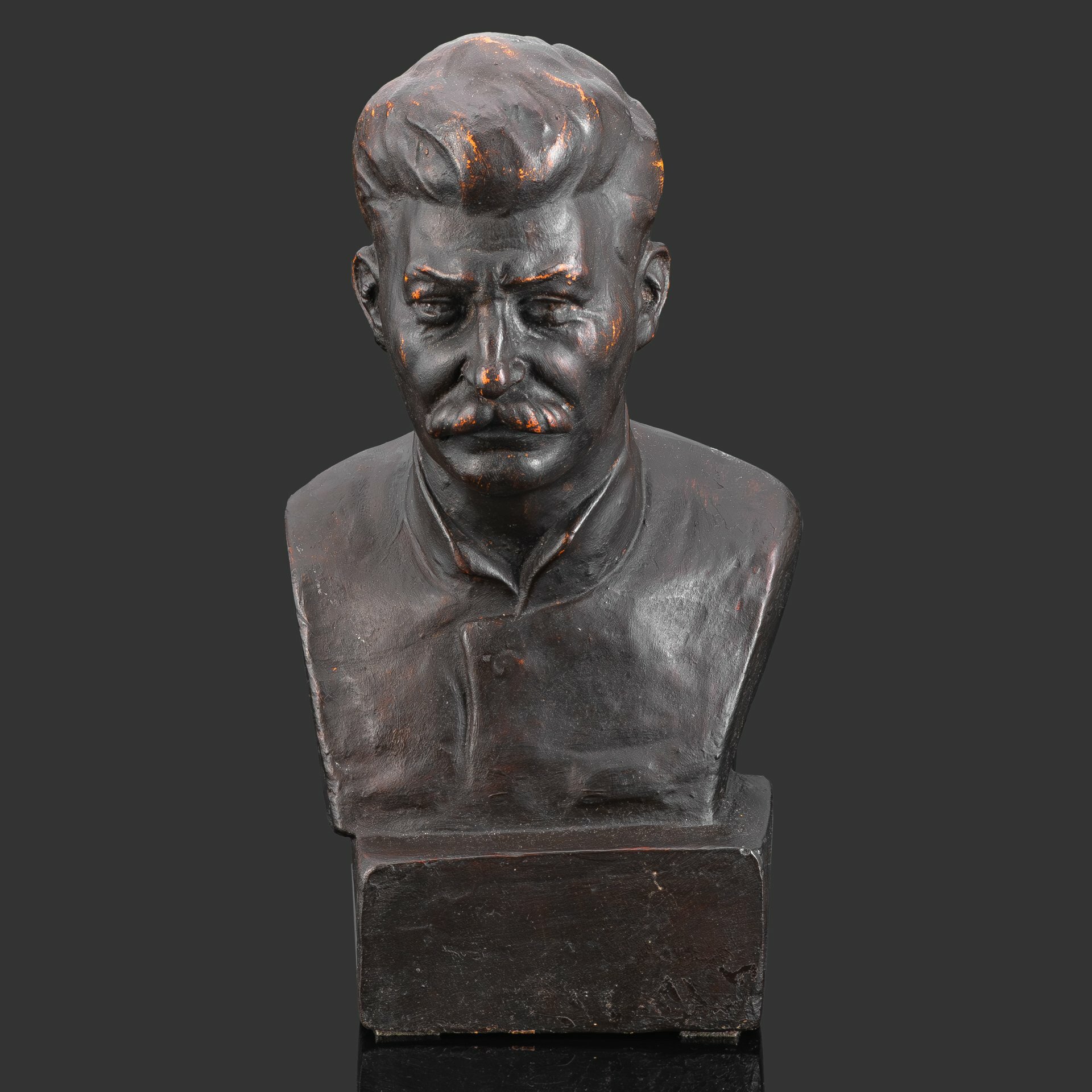 Бюст "И. В. Сталин", автор Николай Василик, керамика, восстановительный обжиг
