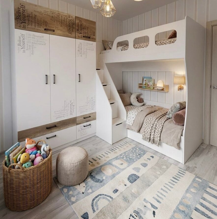 Кровать 2-х ярусная Умка-6 (дуб сонома+белый) 190х80