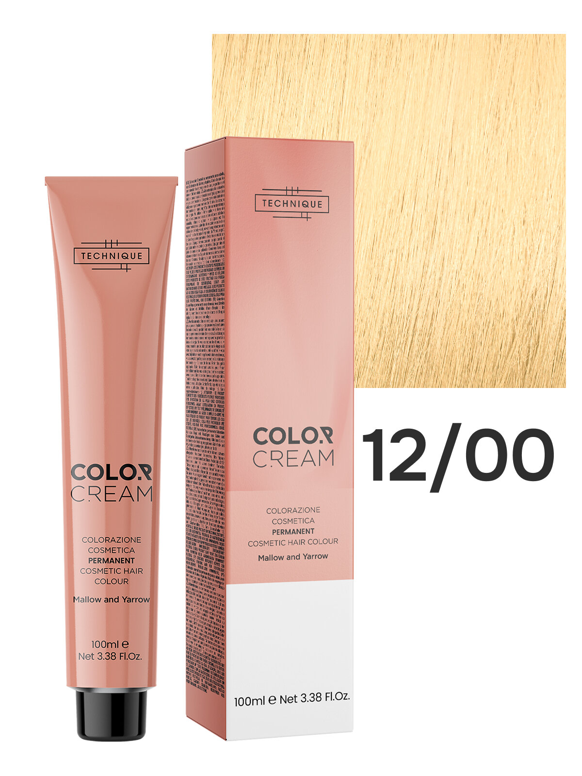 Перманентная крем-краска для волос Technique Color Cream Permanent Cosmetic Hair Colour 12.00 Суперосветляющий экстра блонд Натуральный, 100 мл