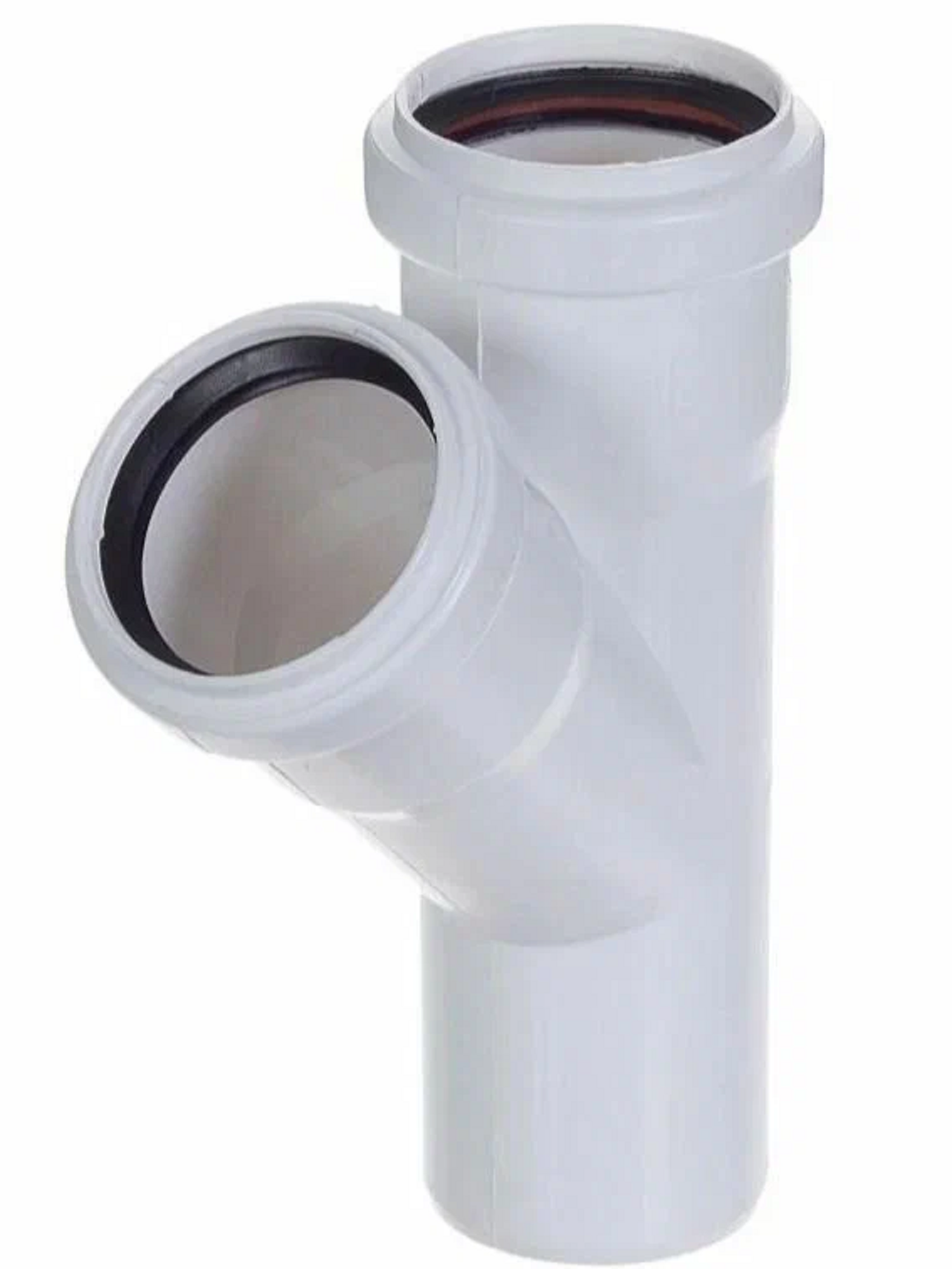 Тройник Политэк ПП, бесшумный, раструбный, для внутренней канализации, полипропилен, диаметр 50 мм