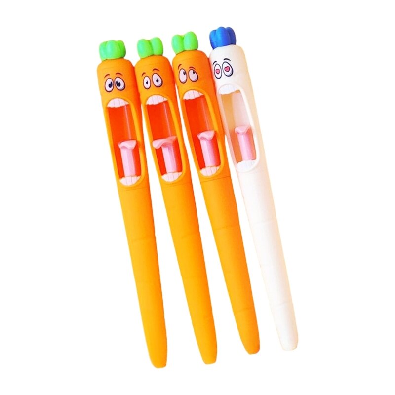 4 Шт Морковная Гелевая Чернильная Ручка Гелевая Ручка Для Подписи Офисные Школьные Принадлежности Пишущий Инструмент для Ведения Журнала Заметок Рисования Эскизов
