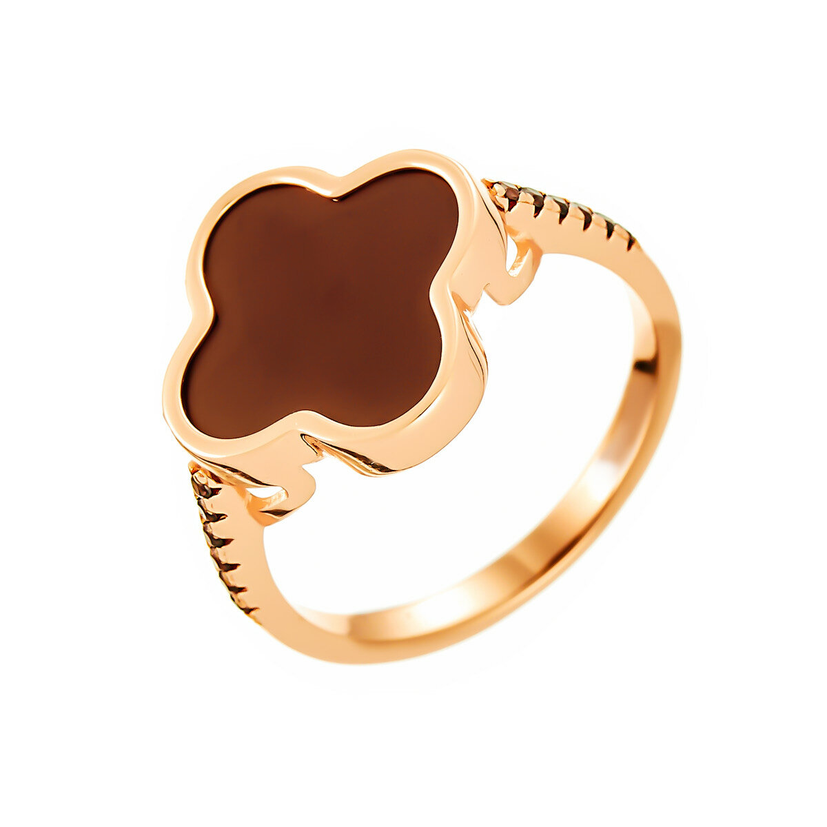 Кольцо, серебро, 925 проба, керамика, фианит