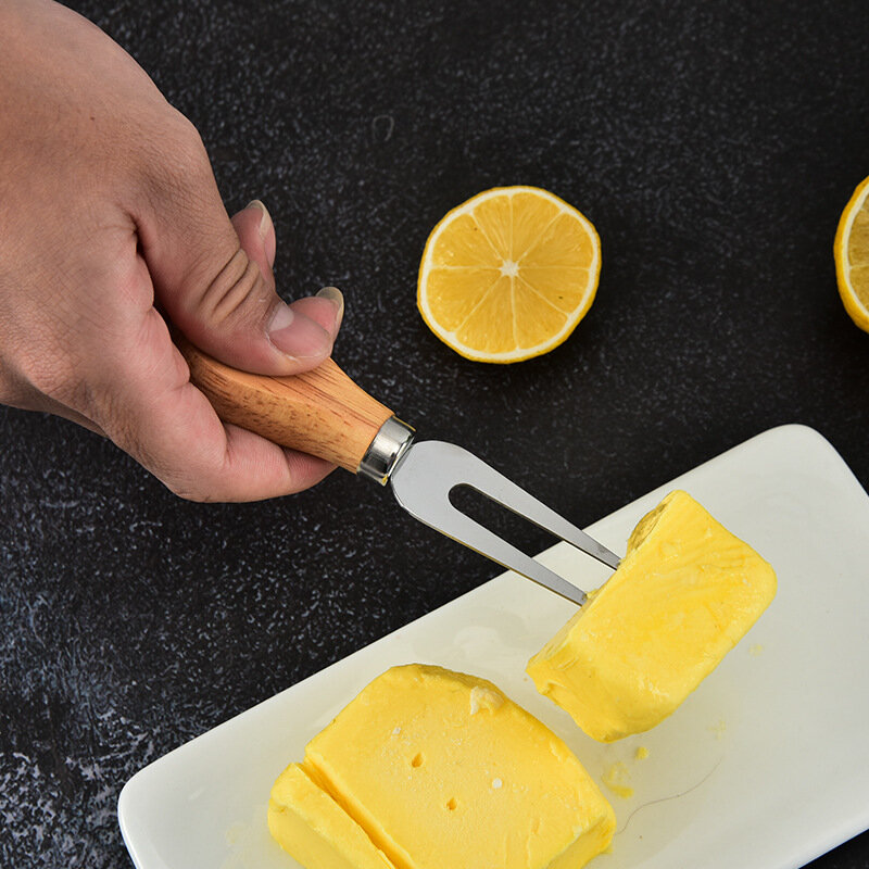 Премиум-вилка с плоской ручкой из нержавеющей стали для нарезки сыра и подачи в выпечке кухонные принадлежности