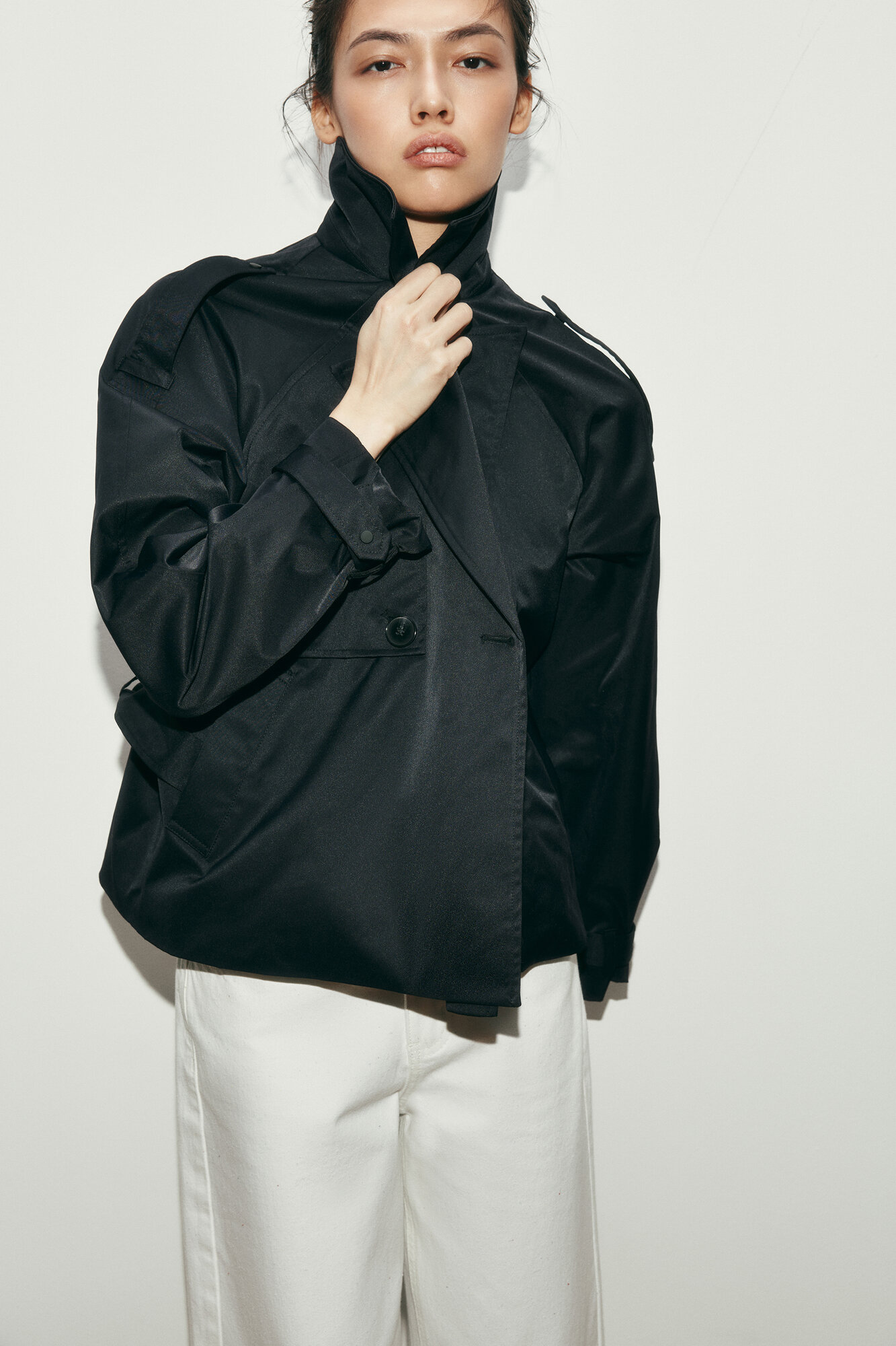 Плащ укороченный с поясом