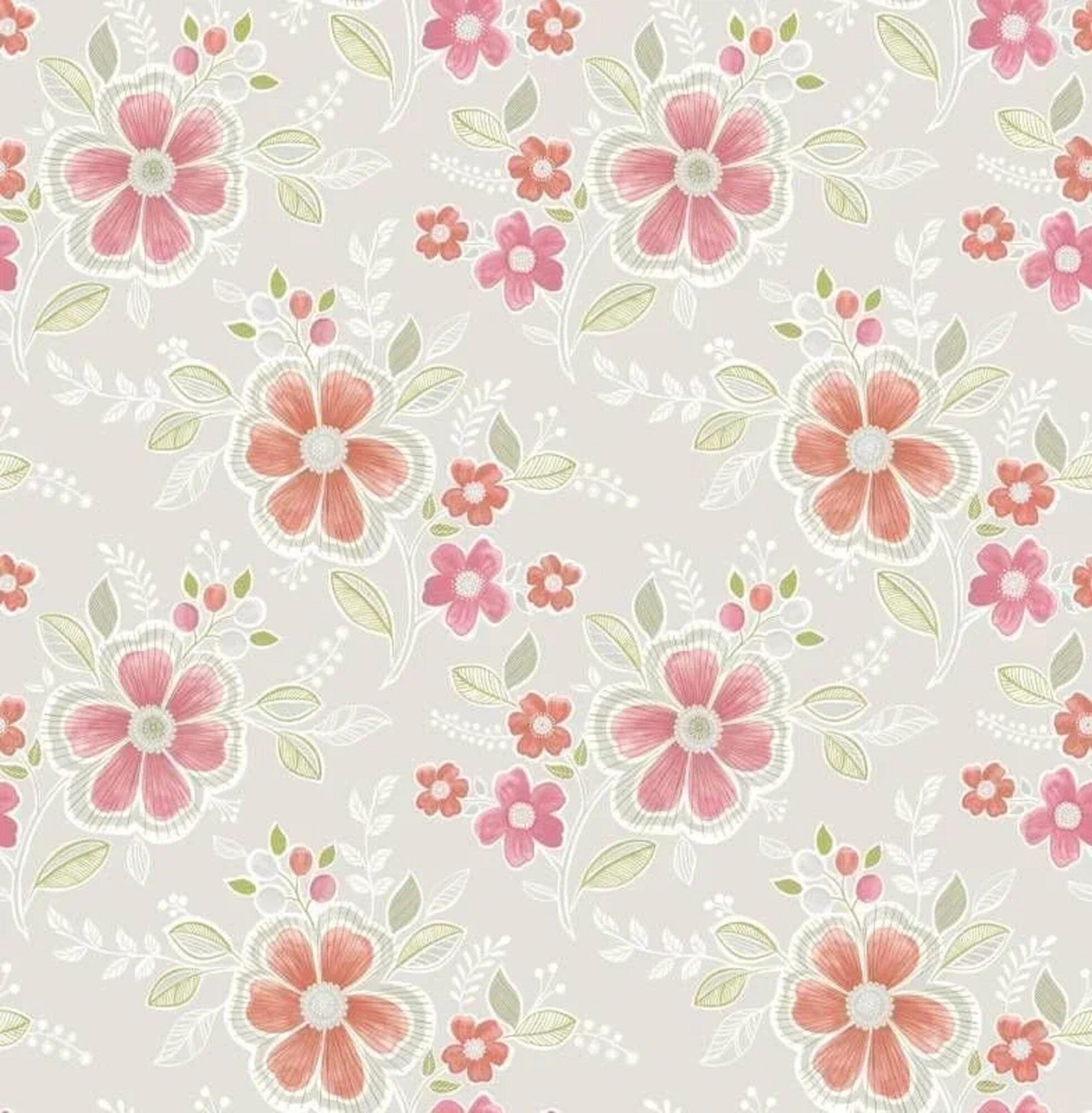 Обои Aura Charming Prints FD22202 A; 0,52x10,05 м. , флизелин , красный