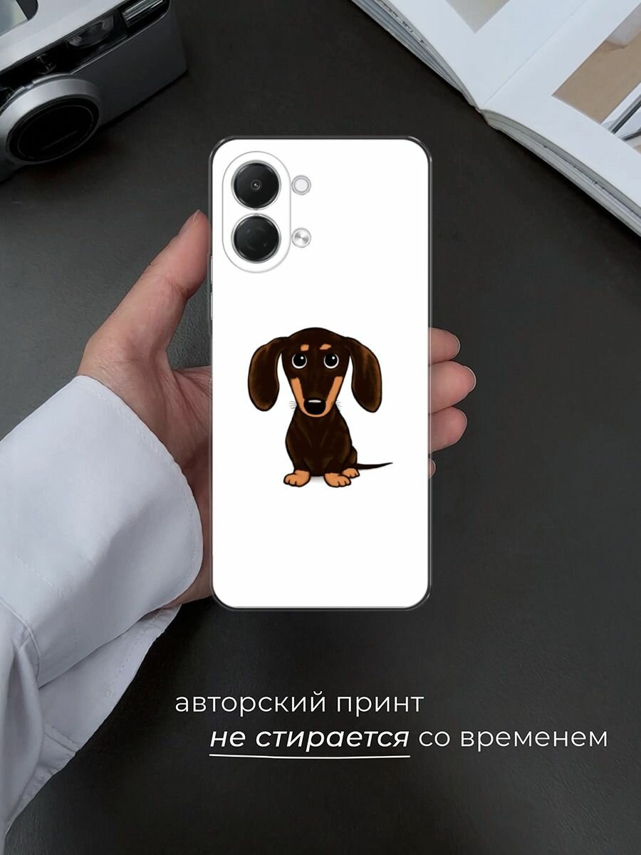 Чехол на Tecno Spark Go 3 / Текно Спарк Го 3 с принтом Маленькая такса — фото 1