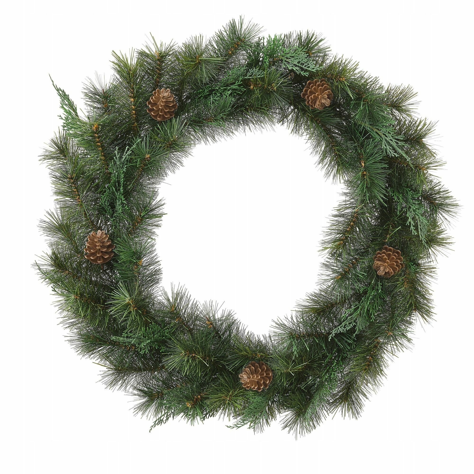 Новогодний венок винтерфест икеа (VINTERFEST IKEA), 60 см, венок на дверь, зеленый