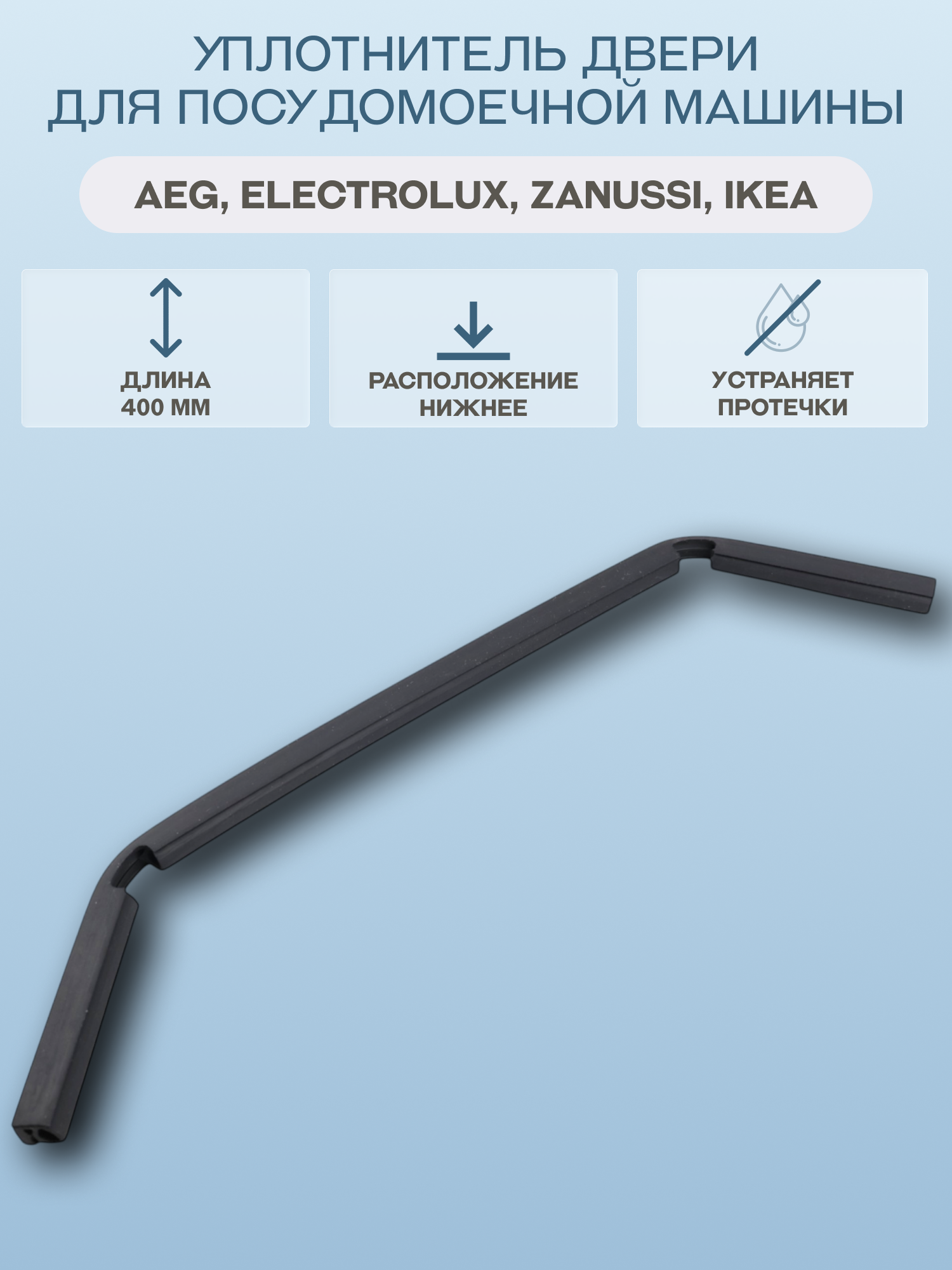 Уплотнитель двери для посудомоечной машины AEG, Electrolux, Zanussi, нижний/1527401101