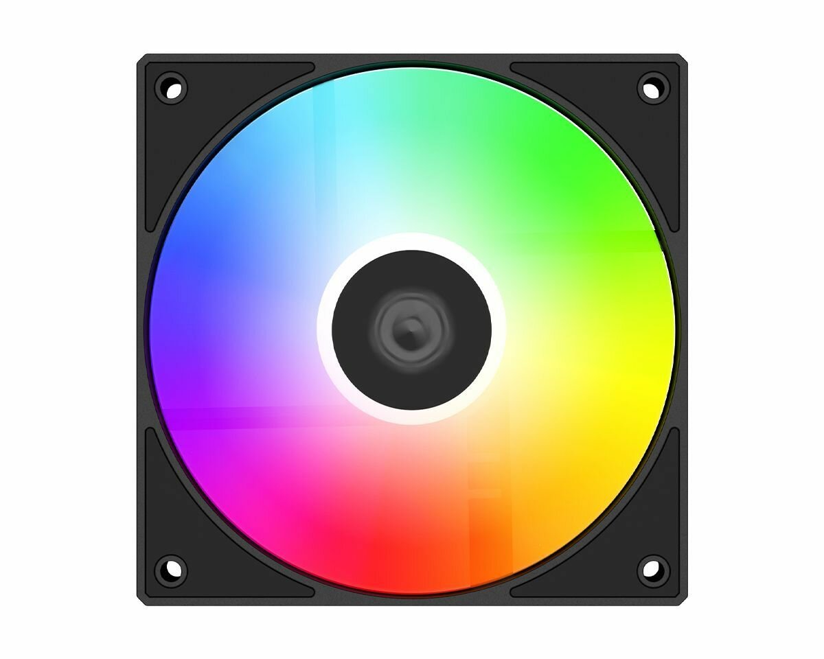 Вентилятор для корпуса ID-COOLING AS-120-ARGB-K 120x120x25мм (PWM, резиновые углы, черный, 300-2000об/мин, супертихий)