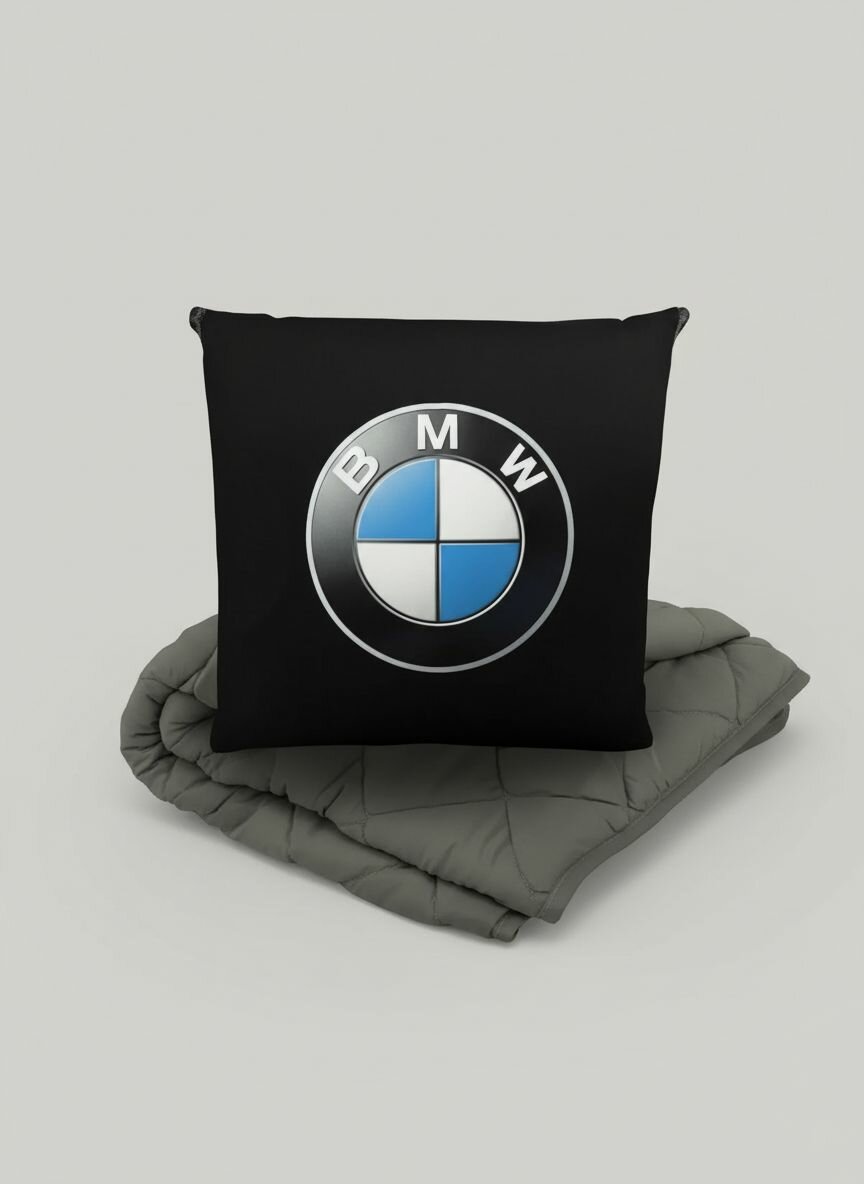Автомобильная подушка-плед с логотипом БМВ BMW