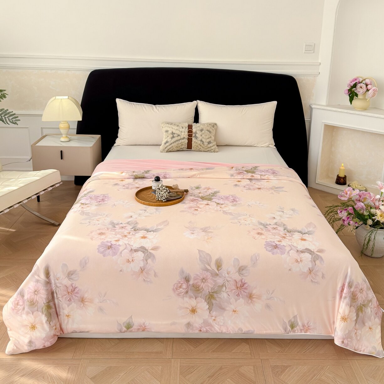 Легкое стеганое одеяло с цветочным рисунком 150x200cm/200x230cm