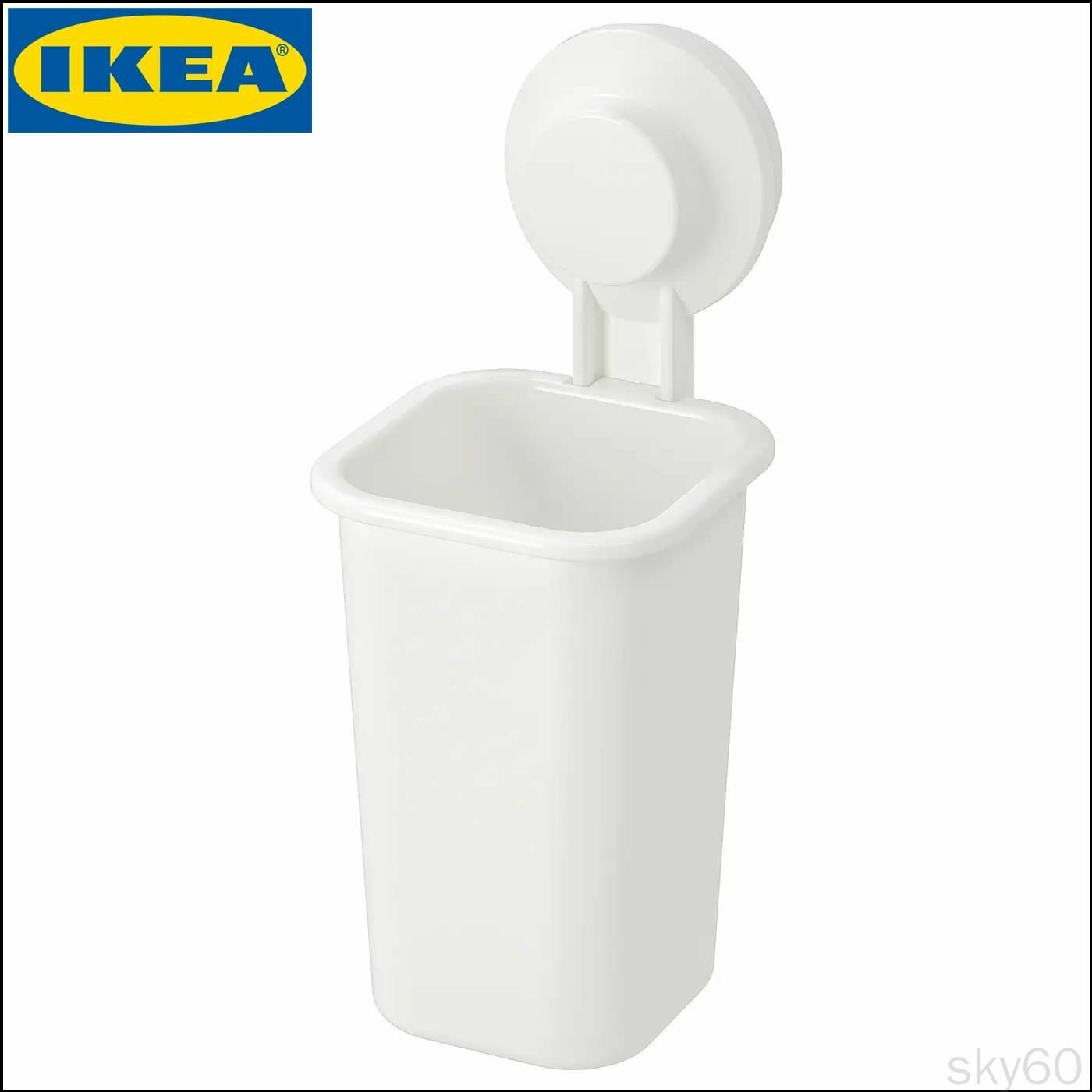 IKEA Держатель для зубных щёток TISKEN на присосках, белый