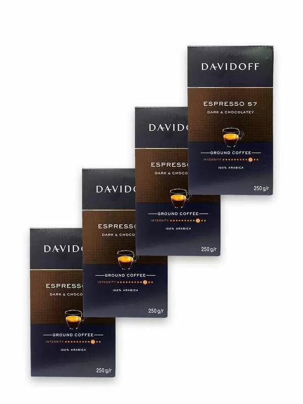 Кофе молотый DAVIDOFF Espresso 57 100% арабика (Германия) 250 гр. х 4 шт.