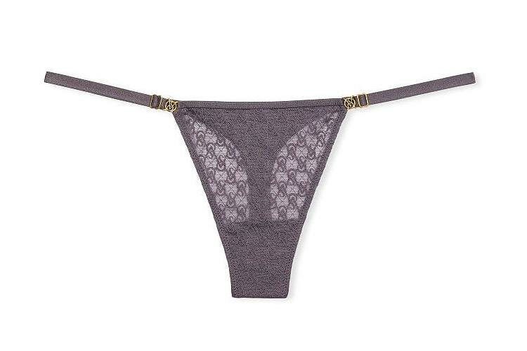 Трусики-стринги женские Victoria's Secret, серый фиолетовый, L EU