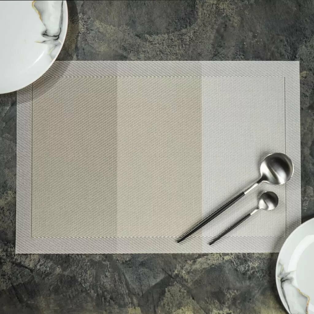 Салфетка для стола прямоугольная 45х30 см из полимера, цвет Капучино, модель Y4-4340, декоративная сервировочная подложка