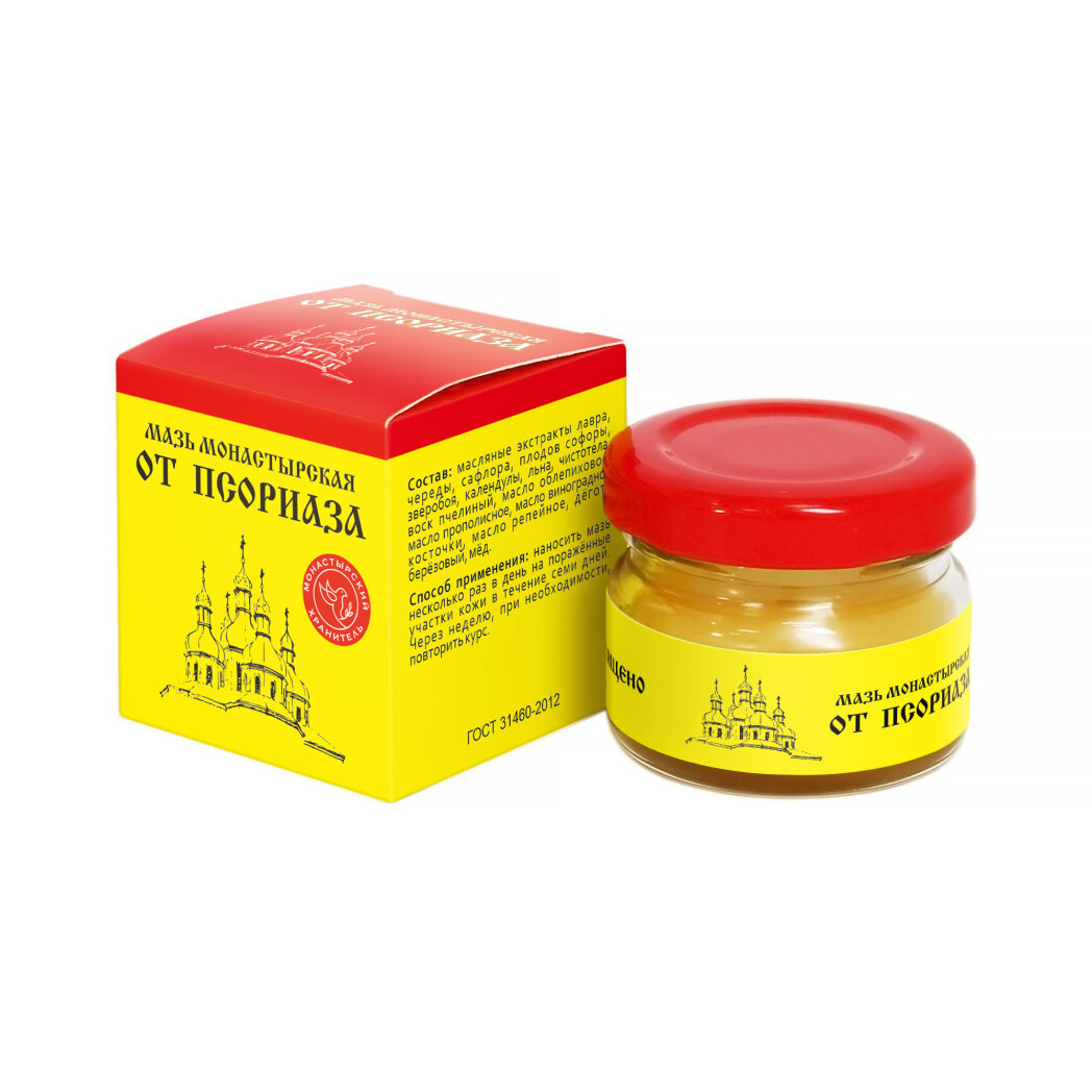Мазь от Псориаза, Монастырская, стекло 28 мл Архыз