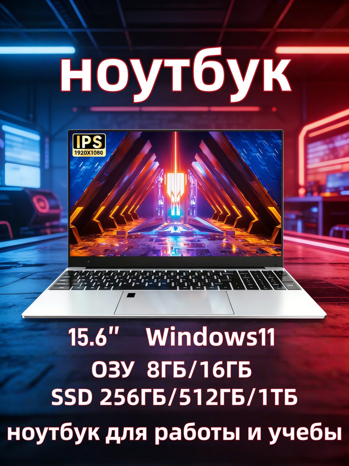 15.6" Премиальный игровой ноутбук для работы и учебы ноутбуки noutbuk Ryzen 5 3500U, ОЗУ 16 SSD 1T,1920Х1080, Windows11