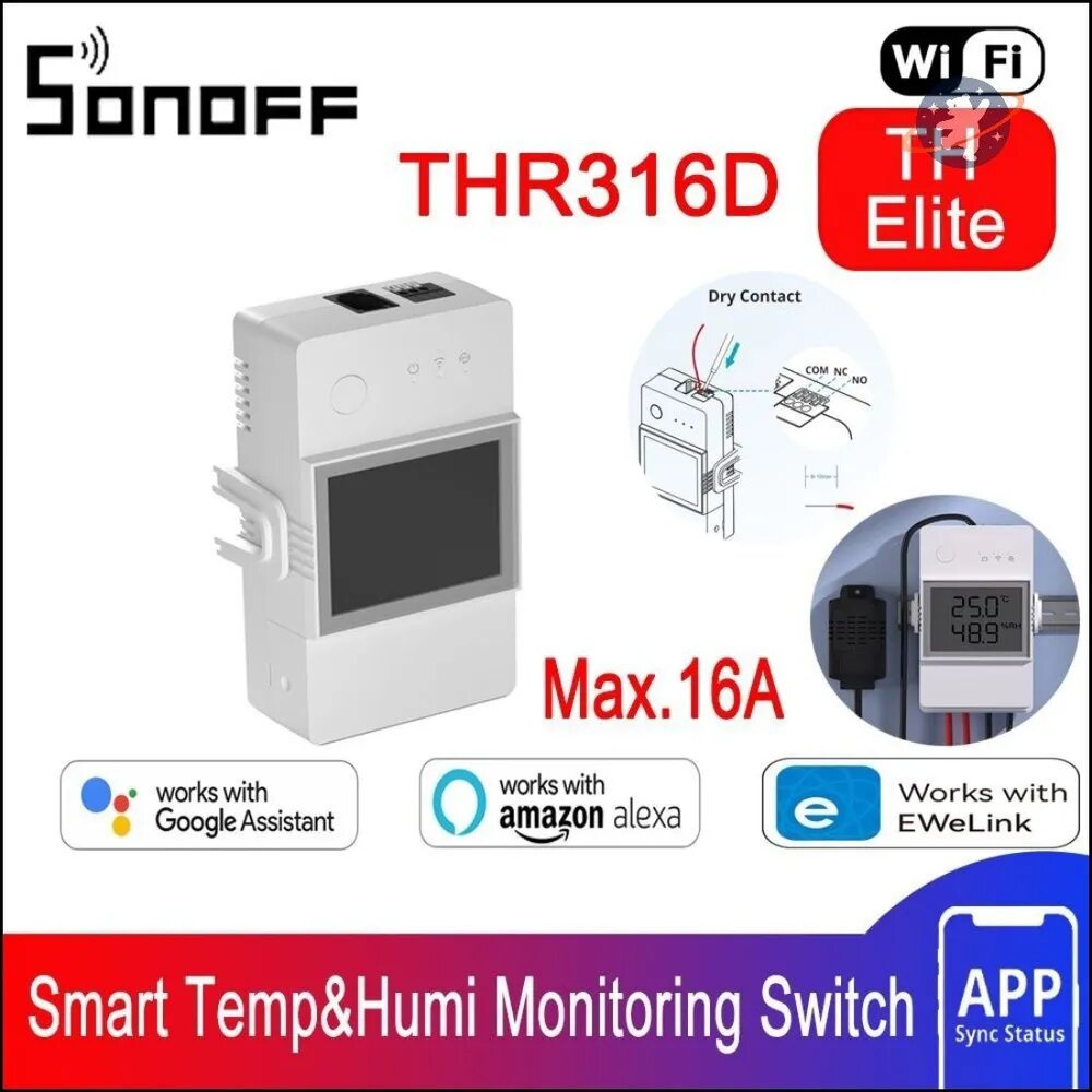 Эксклюзивное реле Sonoff THR316D с WiFi и Алисой