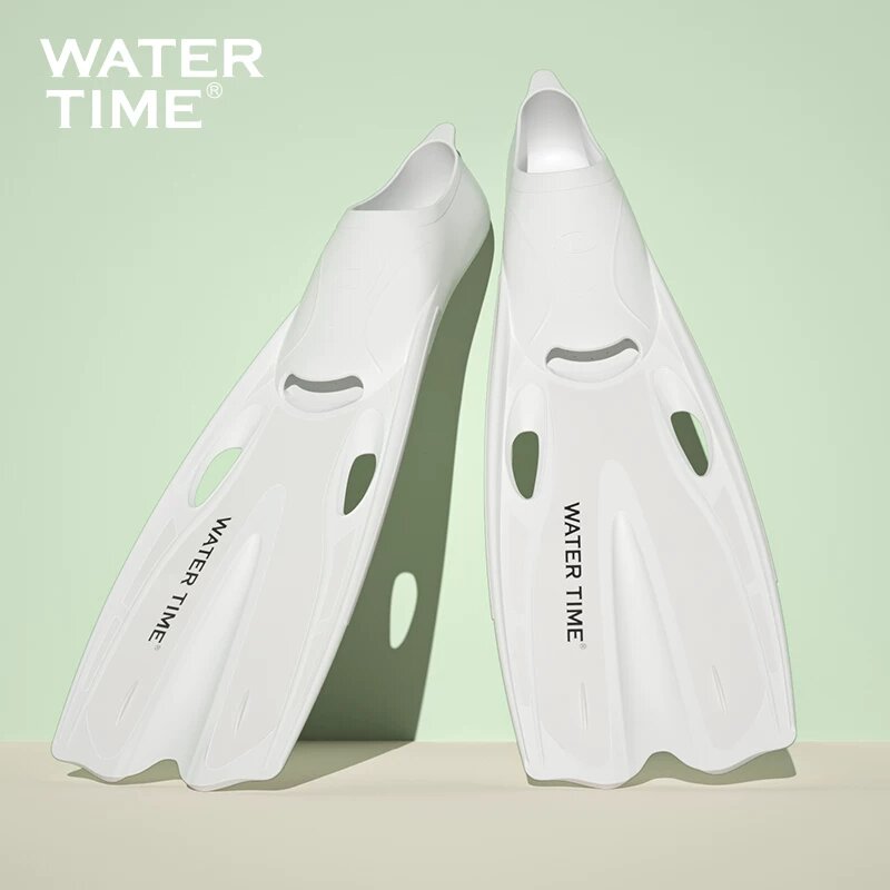 WaterTime Натуральный белый водолазные ласты для снорклинга и свободного погружения, размер ML, легкие тренировочные