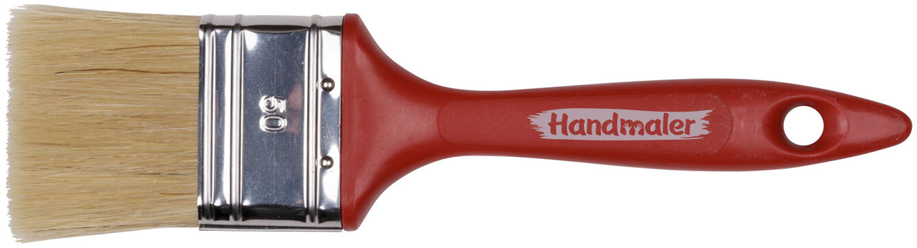 Кисть плоская Handmaler RED, светлая смешанная щетина, пластиковая ручка, 50 мм