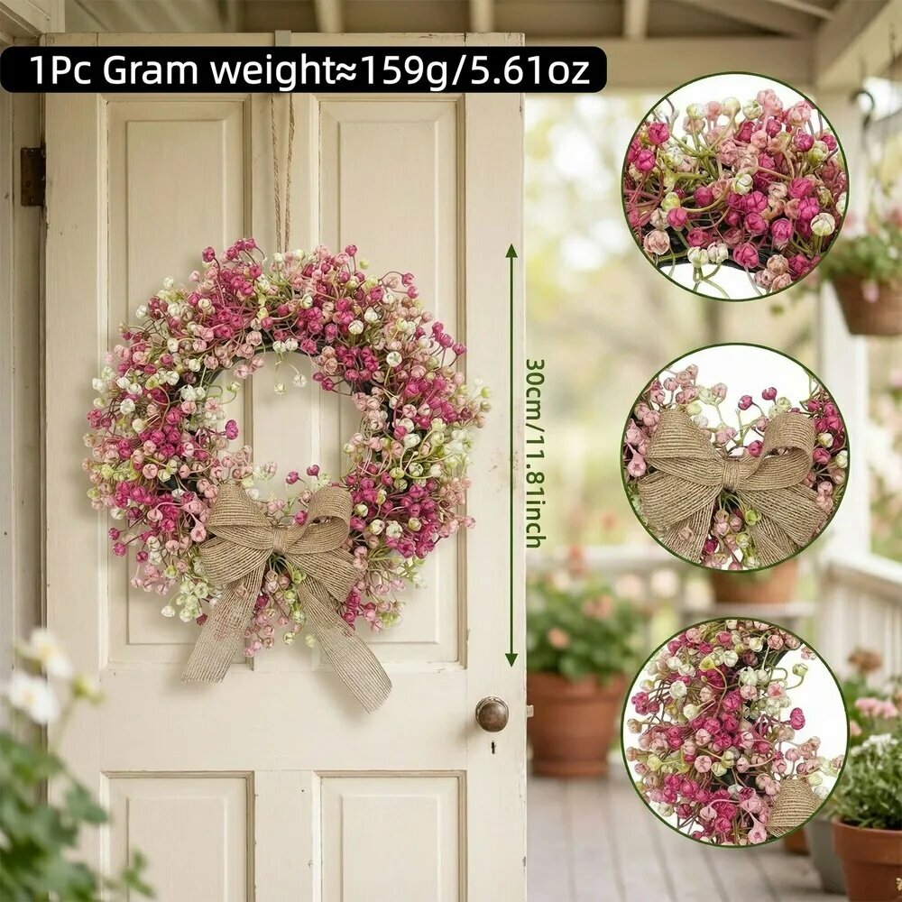 Декоративные венки из искусственных растений, 30*30 см