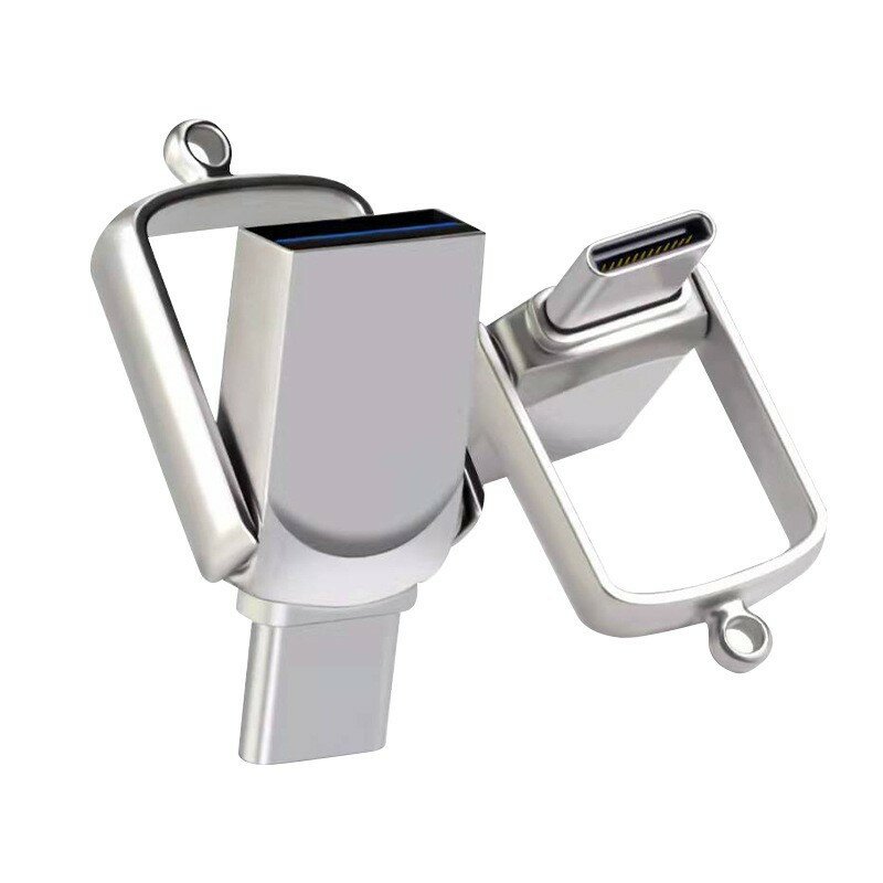 Трансграничная двухинтерфейсная USB-флешка Type-C для компьютера и мобильного телефона, высокоскоростная металлическая автомобильная USB-флешка большой емкости 1 ТБ 2 ТБ