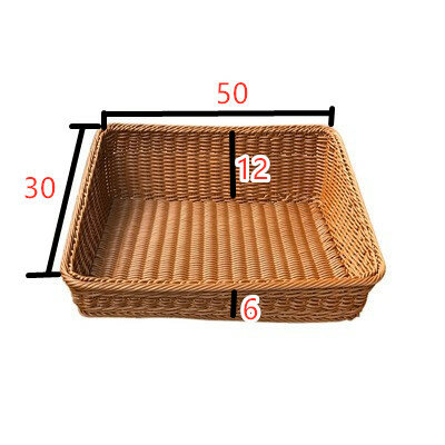 Чайно-коричневая пластиковая корзина 50x30x6см для витрин, контейнер для овощей в магазине