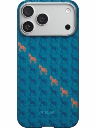 Чехол Pitaka Ultra-Slim, для iPhone 17 Pro Max, голубой / Happiness Rides Indigo /