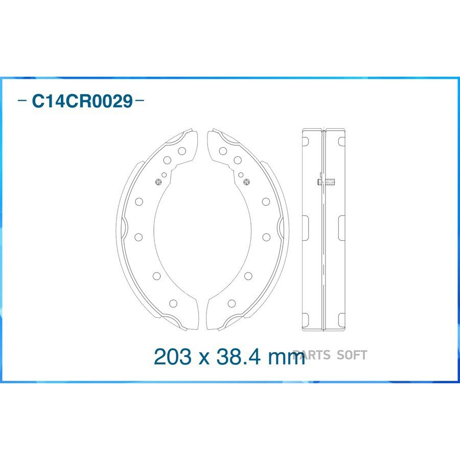 CWORKS C14CR0029 Колодки барабанные задние (LUCAS | LOGAN (2005>)/CLIO/SYMBOL (1998>))